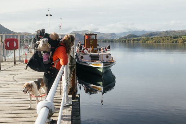 Board at Pooley Bridge pier. A popular walkers cruise or an alternative ...